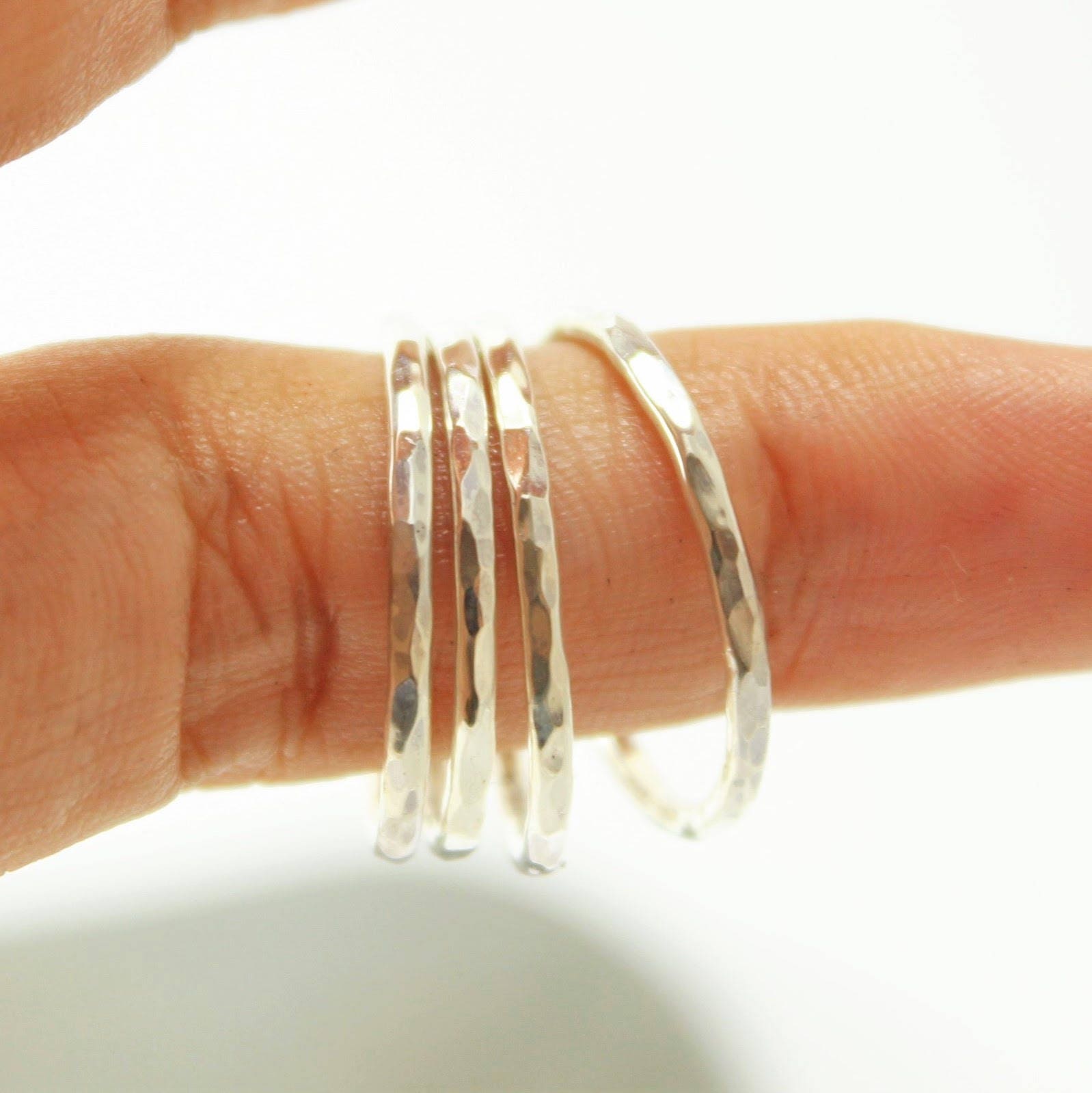 Thin Stacking Rings Sterling Silver Slim Stacking Rings - Etsy