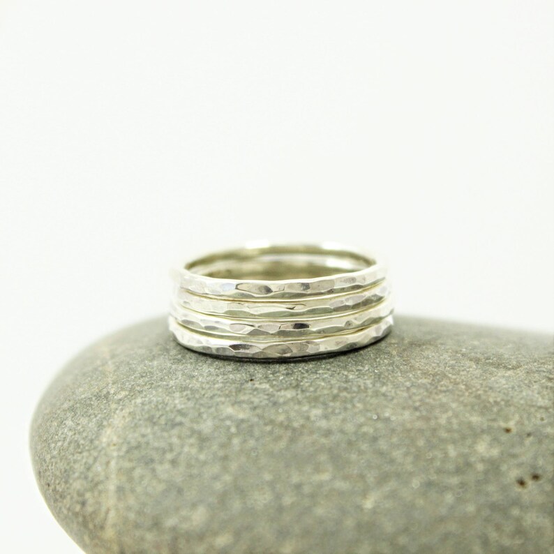 Thin Stacking Rings Sterling Silver Slim Stacking Rings - Etsy