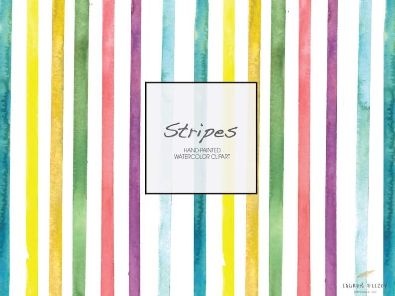 Watercolor Stripes - Etsy