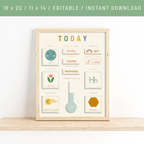 Circle Time Morning Board I Homeschool Calendar I Weather | Etsy