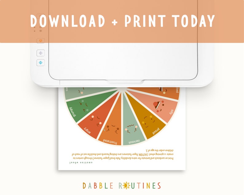 Printable Kids Emotions Wheel, Feelings Chart (PDF & JPG) - Etsy