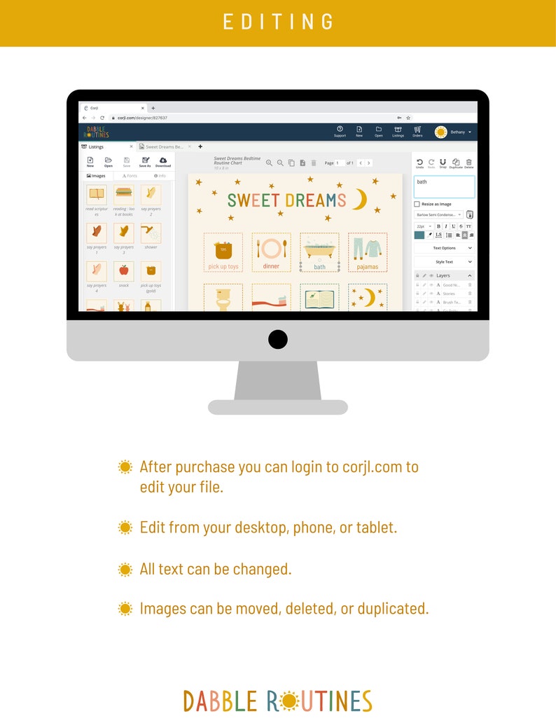 Editable Bedtime Routine Chart / Custom Bedtime Routine / - Etsy Australia