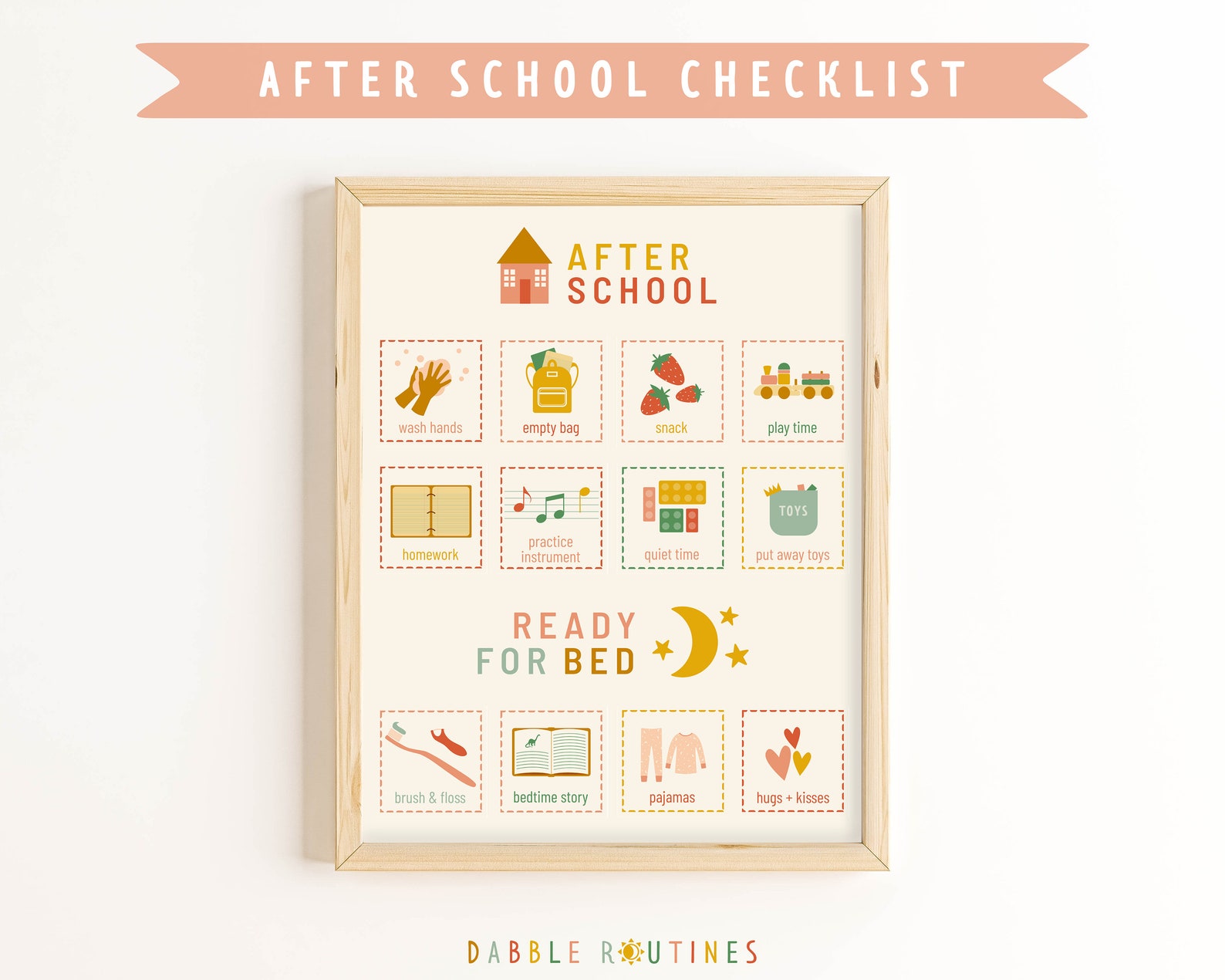 Kids Routine Chart | Editable After School & Bedtime Checklist (digital ...