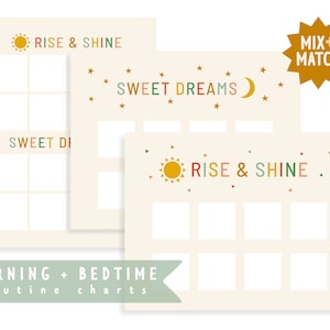 Morning and Bedtime Routine Charts I Mix and Match I Toddler Routine ...