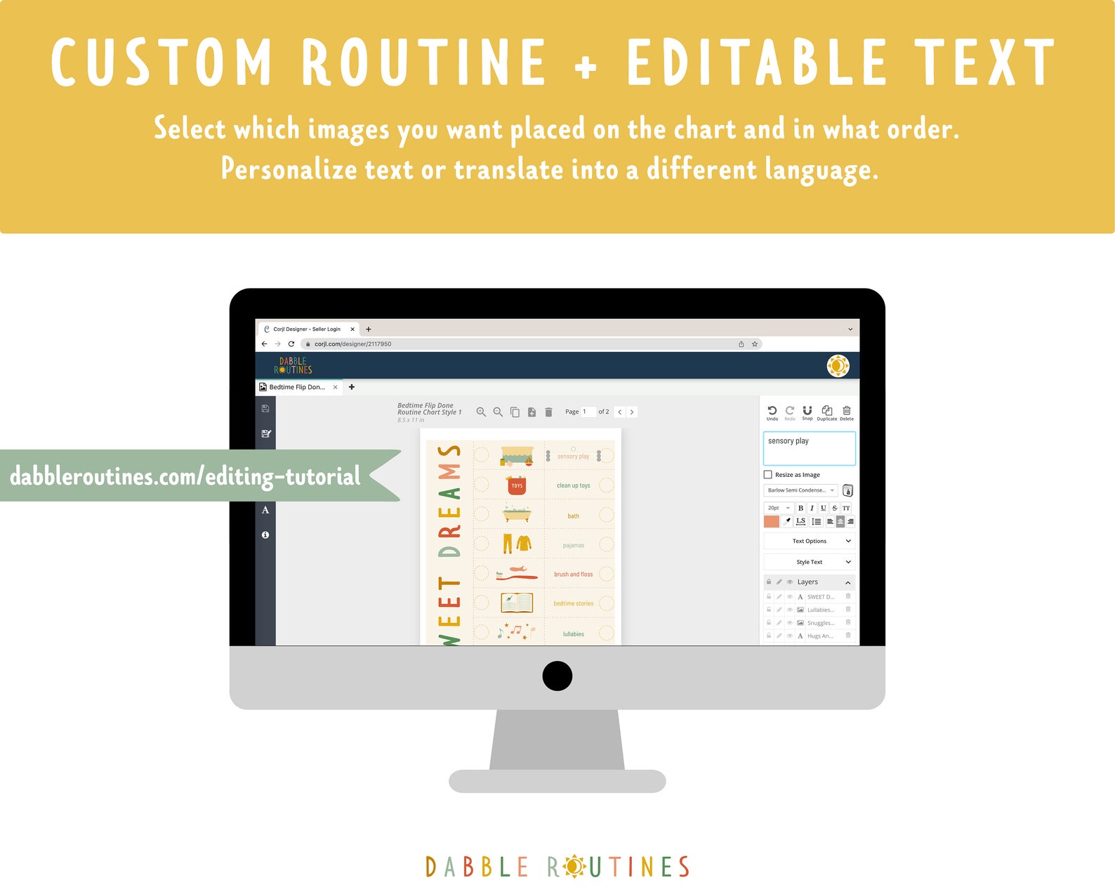 Editable Bedtime Routine Chart | Kids Visual Schedule (digital Download ...