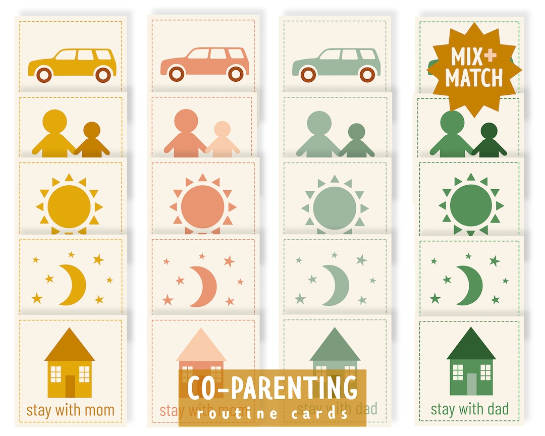 Co-parenting Routine Cards | Editable Visual Schedule (printable) - Etsy