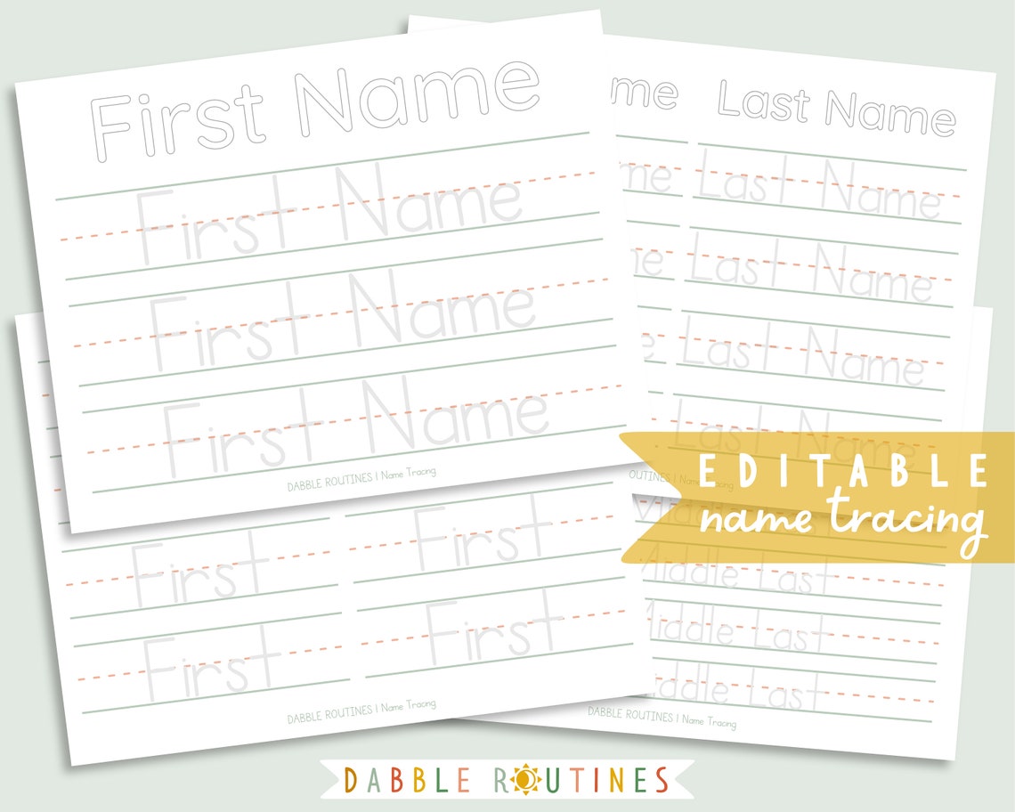 Editable Handwriting Practice I Name Tracing Template I - Etsy