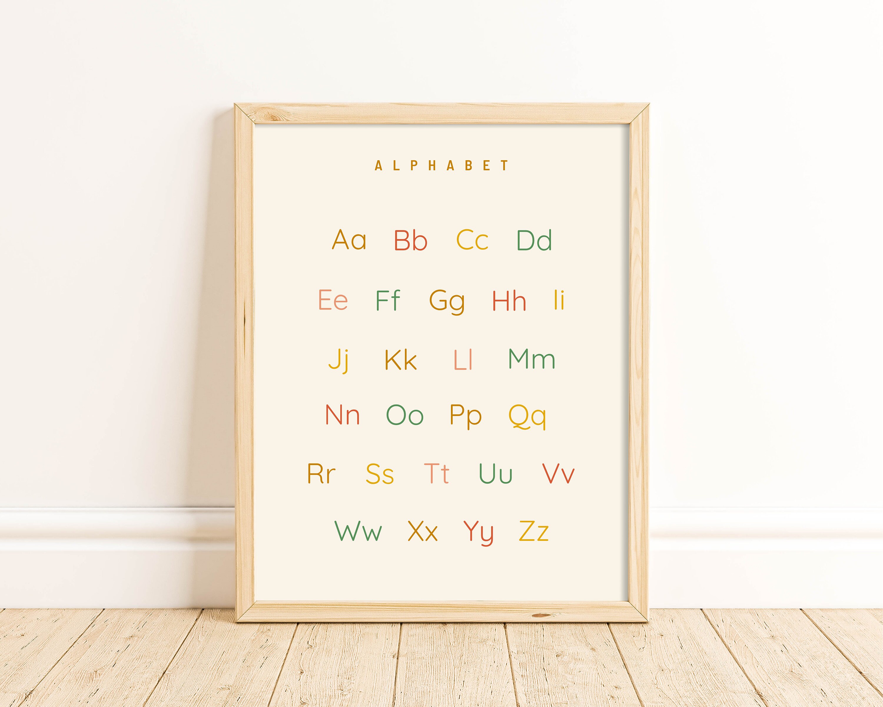 Printable Alphabet Poster, Minimalist Kids Wall Art (PDF & JPG) - Etsy