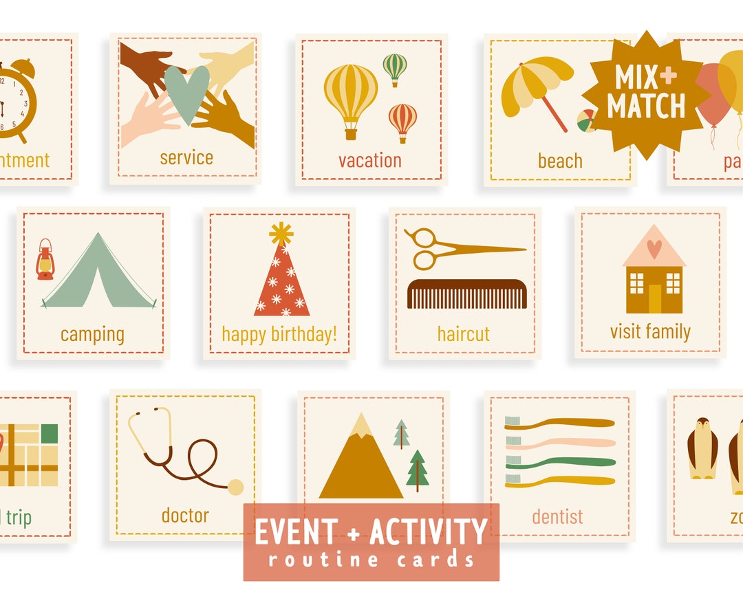 Events and Activities Routine Cards I Mix and Match I Toddler Routine ...