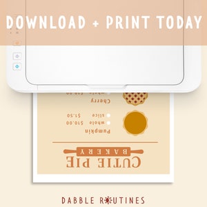 Pretend Play Printable Pie Shop I Fall Preschool Activities I Toddler ...