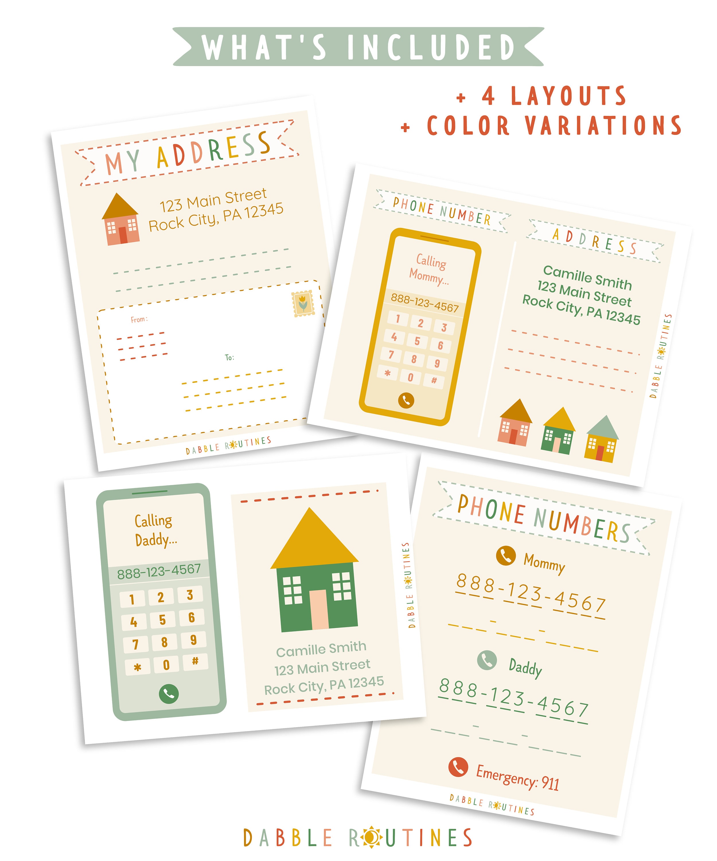 Printable Address and Phone Number Practice Sheets I Editable Life ...