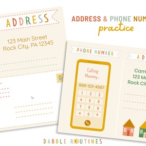 Printable Address and Phone Number Practice Sheets I Editable Life ...