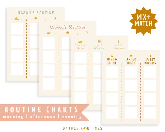 Morning Afternoon Evening Routine Chart I Kids Daily Routines - Etsy