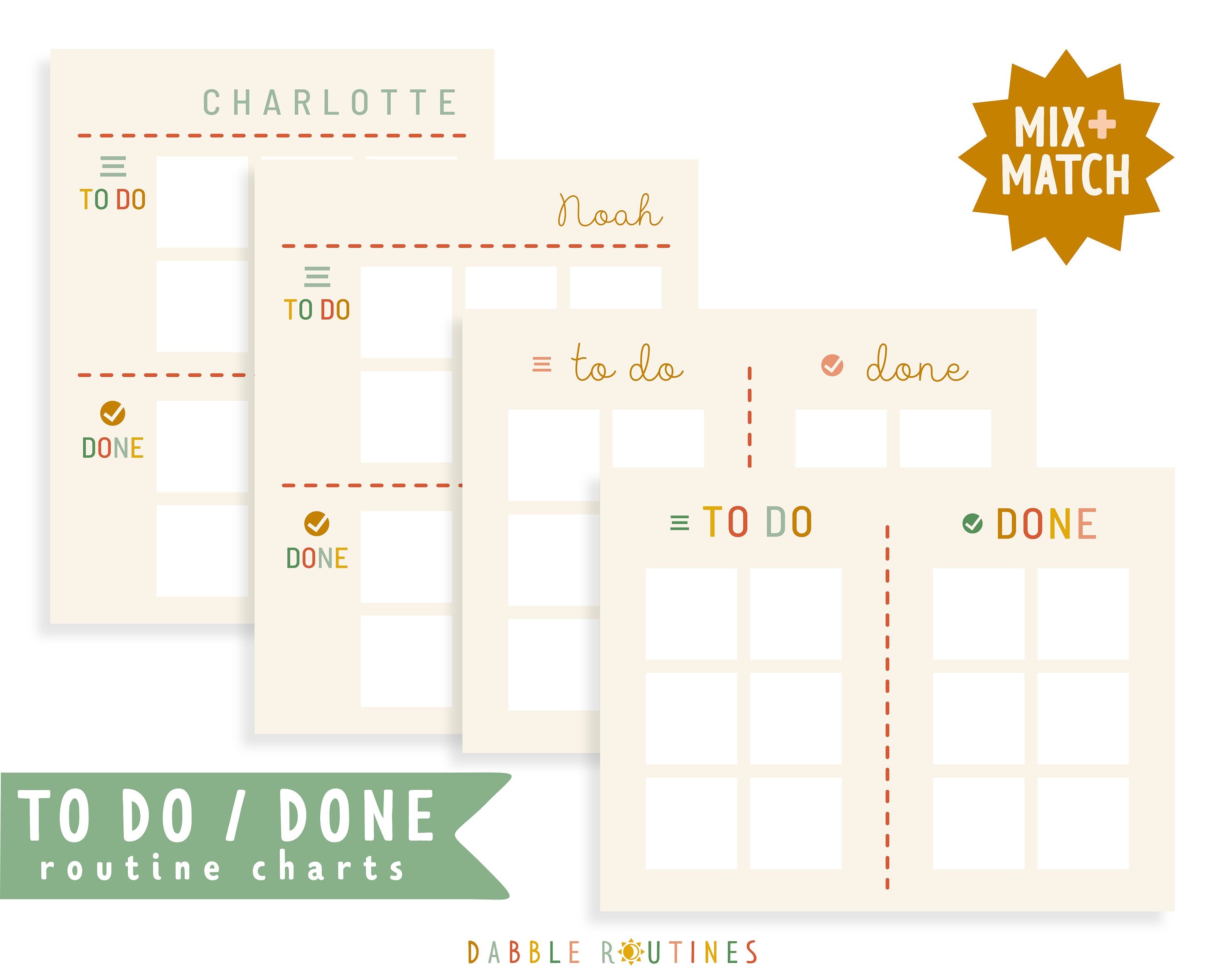 To Do Done Routine Chart I Mix and Match I Kids Chore Chart I - Etsy UK