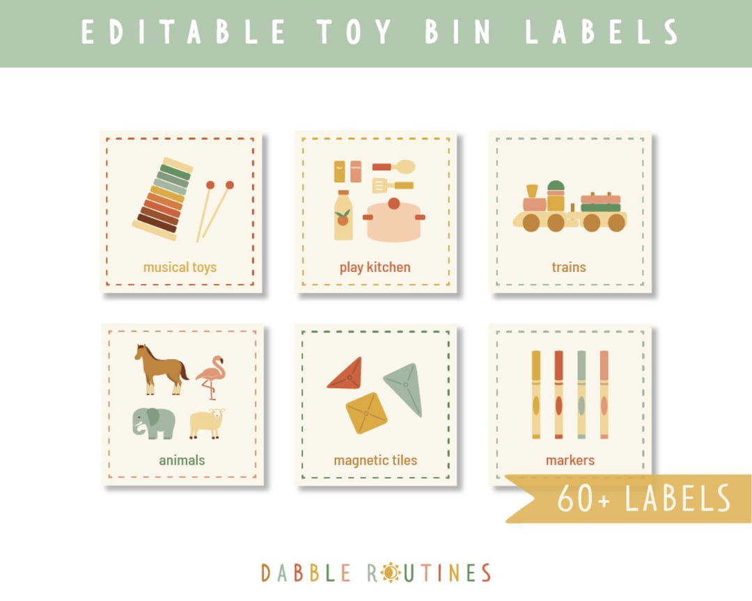 Editable Toy Bin Labels, Playroom Organization (digital Download) - Etsy UK
