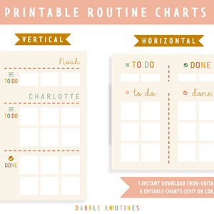 To Do Done Routine Chart I Mix and Match I Kids Chore Chart I Toddler ...