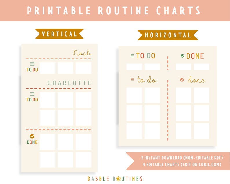 To Do Done Routine Chart I Mix and Match I Kids Chore Chart I - Etsy