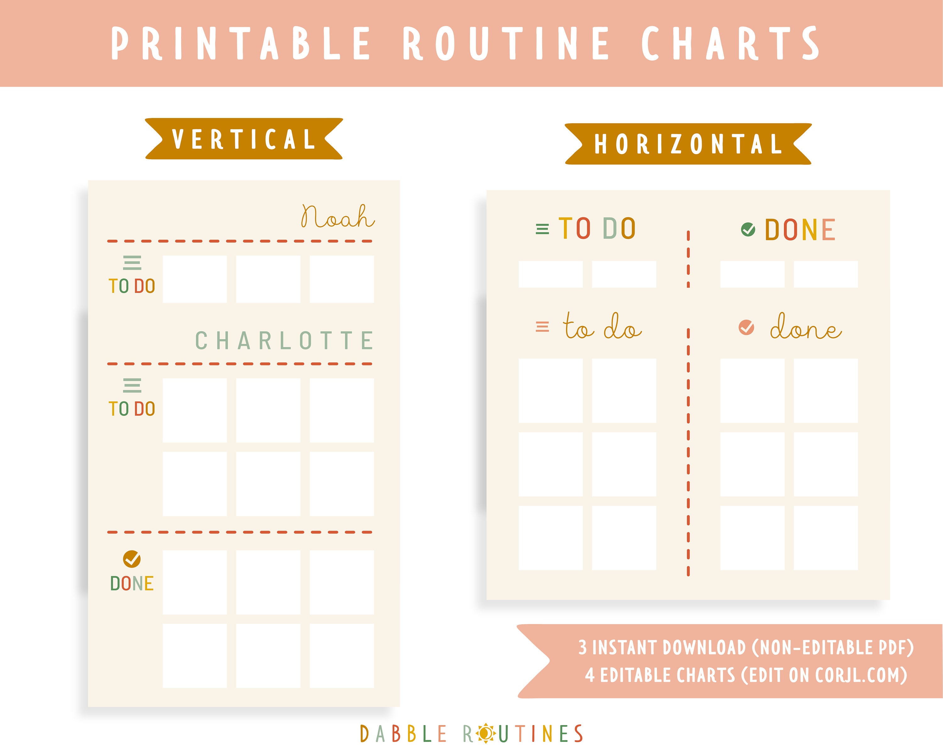 To Do Done Routine Chart I Mix and Match I Kids Chore Chart I - Etsy