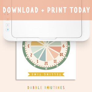 Telling Time Learning Clock I Printable Preschool Clock I Telling Time ...