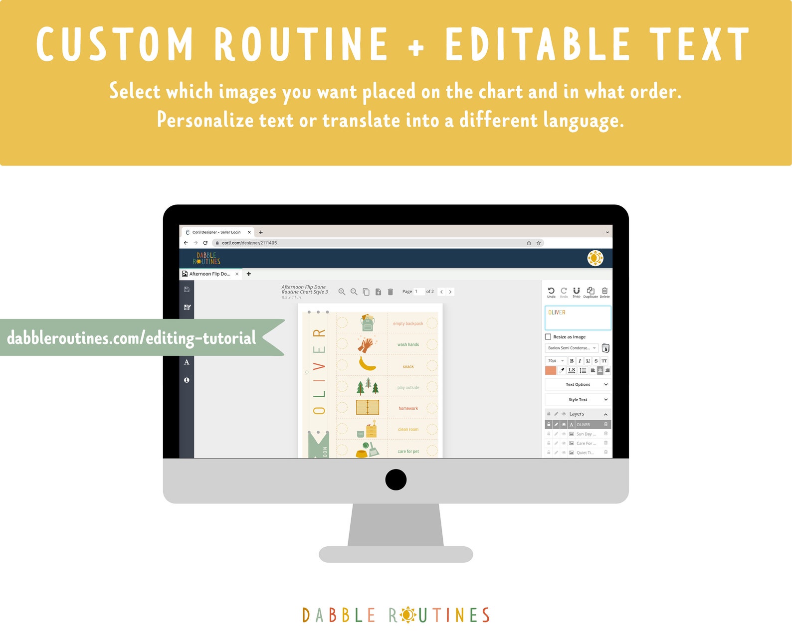 Editable Afternoon Routine Chart, Kids Visual Schedule (digital ...