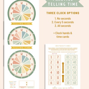 Telling Time Learning Clock I Printable Preschool Clock I Telling Time ...
