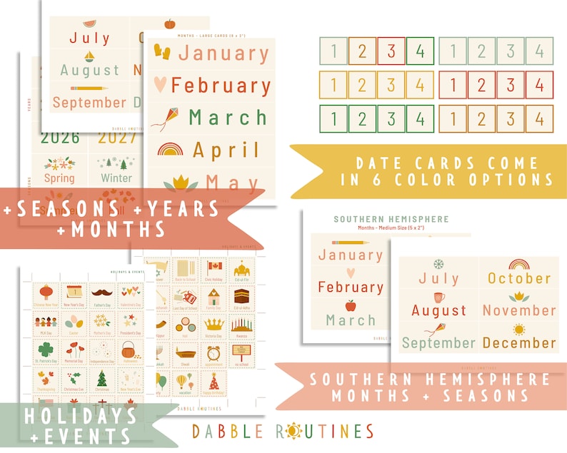 Monthly Calendar for Kids I Learning Calendar I Perpetual - Etsy