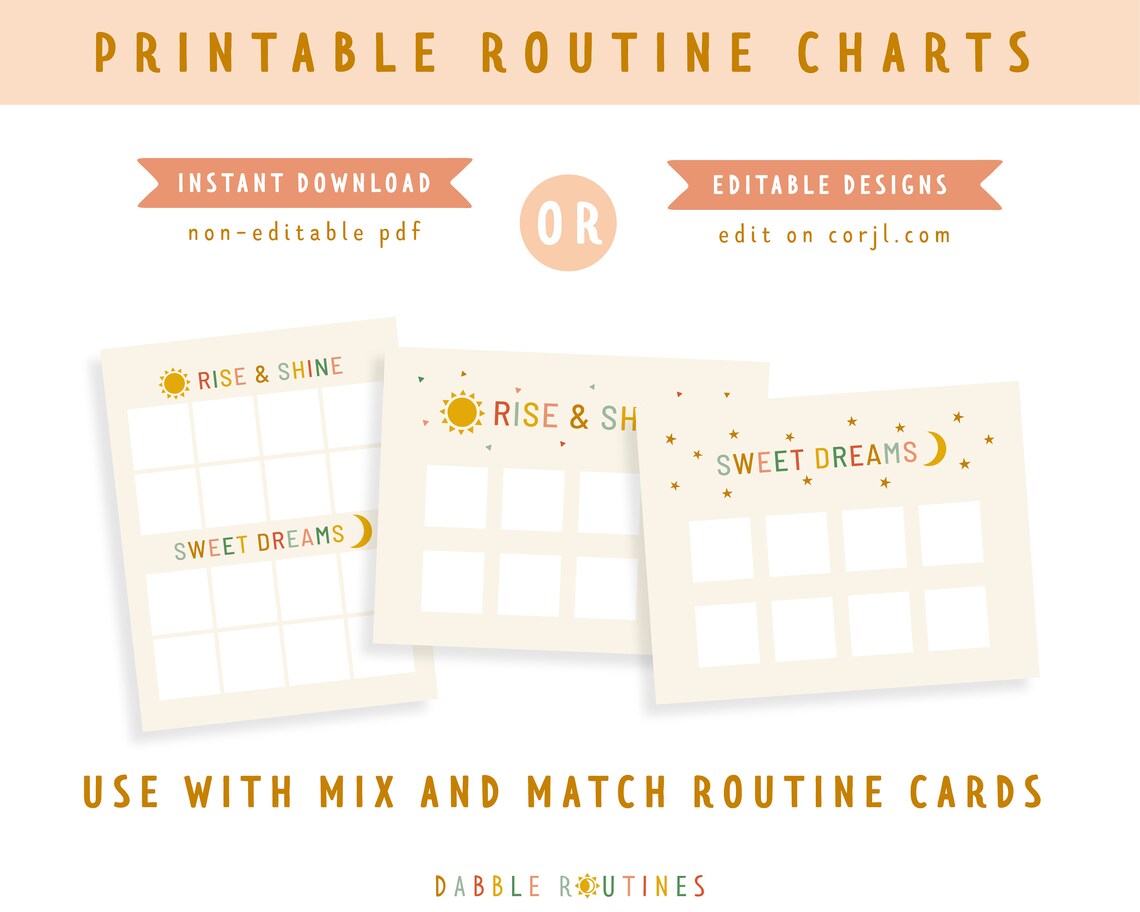Morning and Bedtime Routine Charts I Mix and Match I Toddler - Etsy