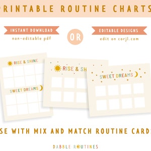 Morning and Bedtime Routine Charts I Mix and Match I Toddler Routine ...
