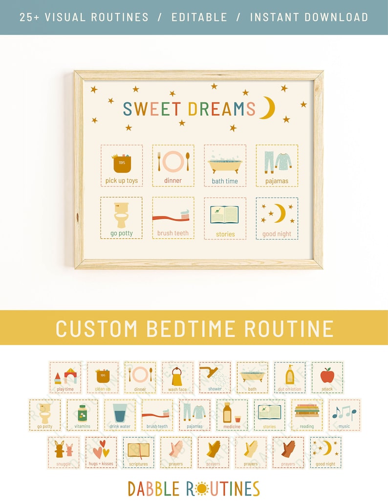 Editable Bedtime Routine Chart / Custom Bedtime Routine / - Etsy