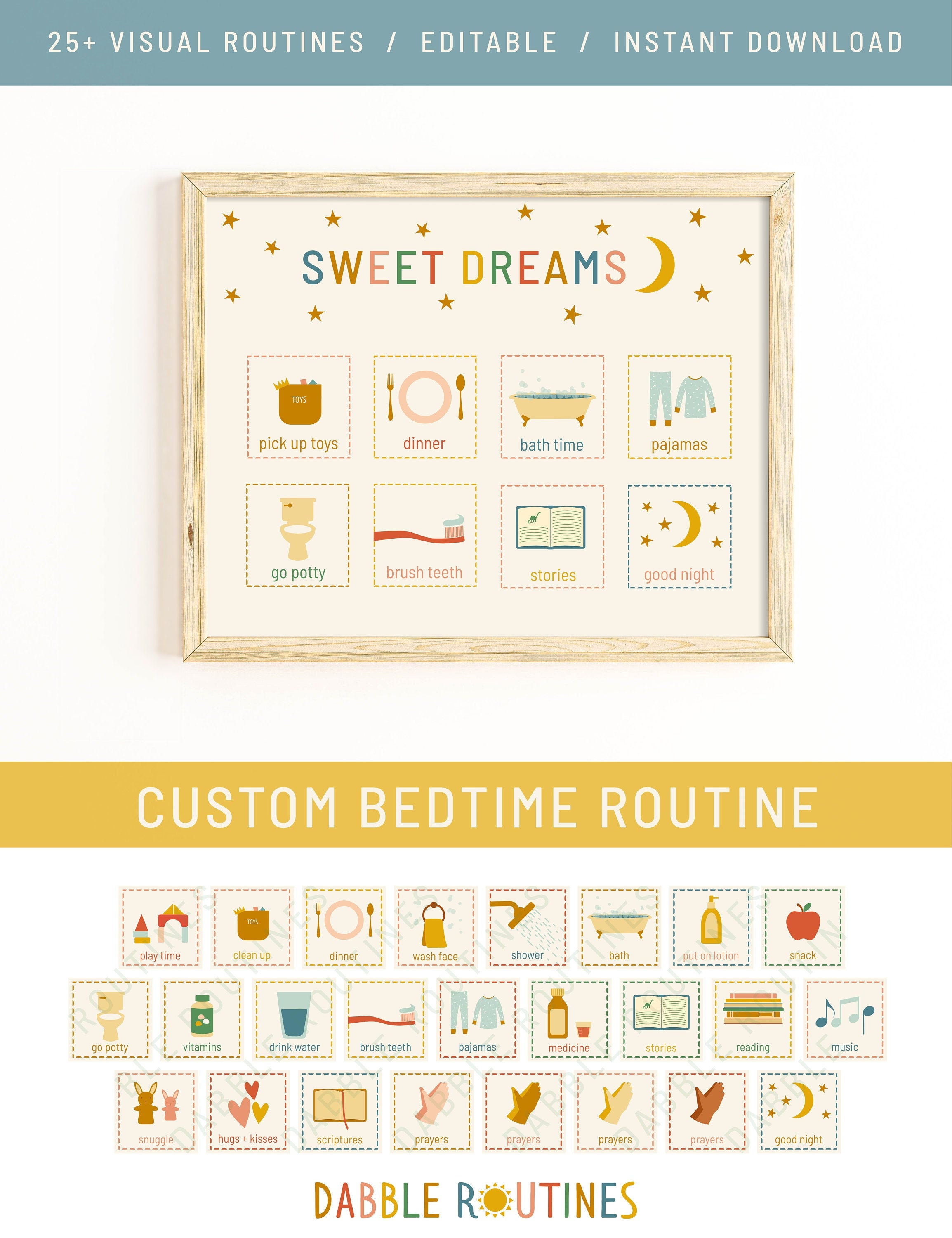 Editable Bedtime Routine Chart / Custom Bedtime Routine / - Etsy Australia