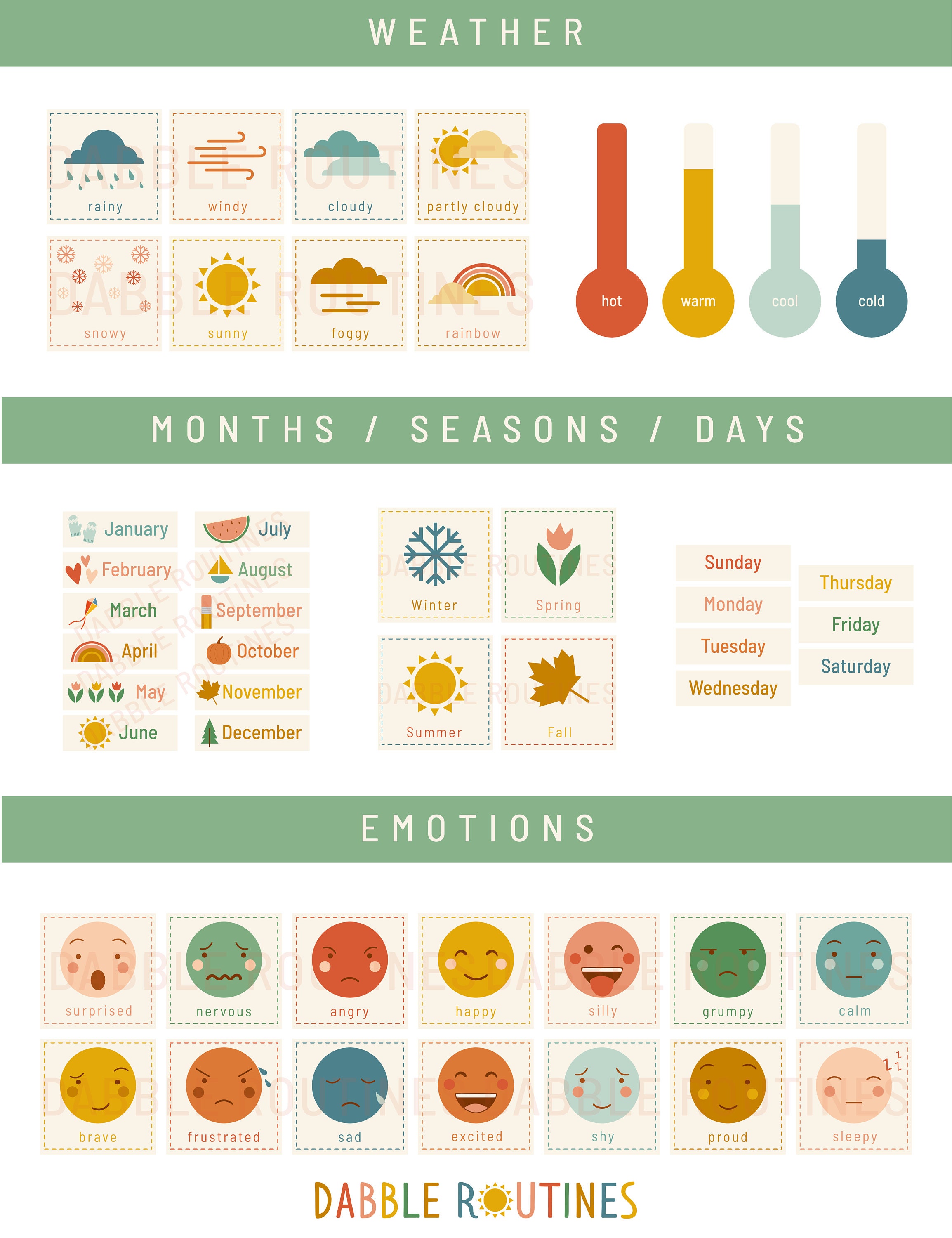 Circle Time Morning Board I Homeschool Calendar I Weather - Etsy UK