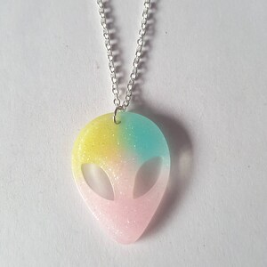 Glitter Alien Necklace, Alien Necklace, Alien Pendant, Pendant Necklace ...