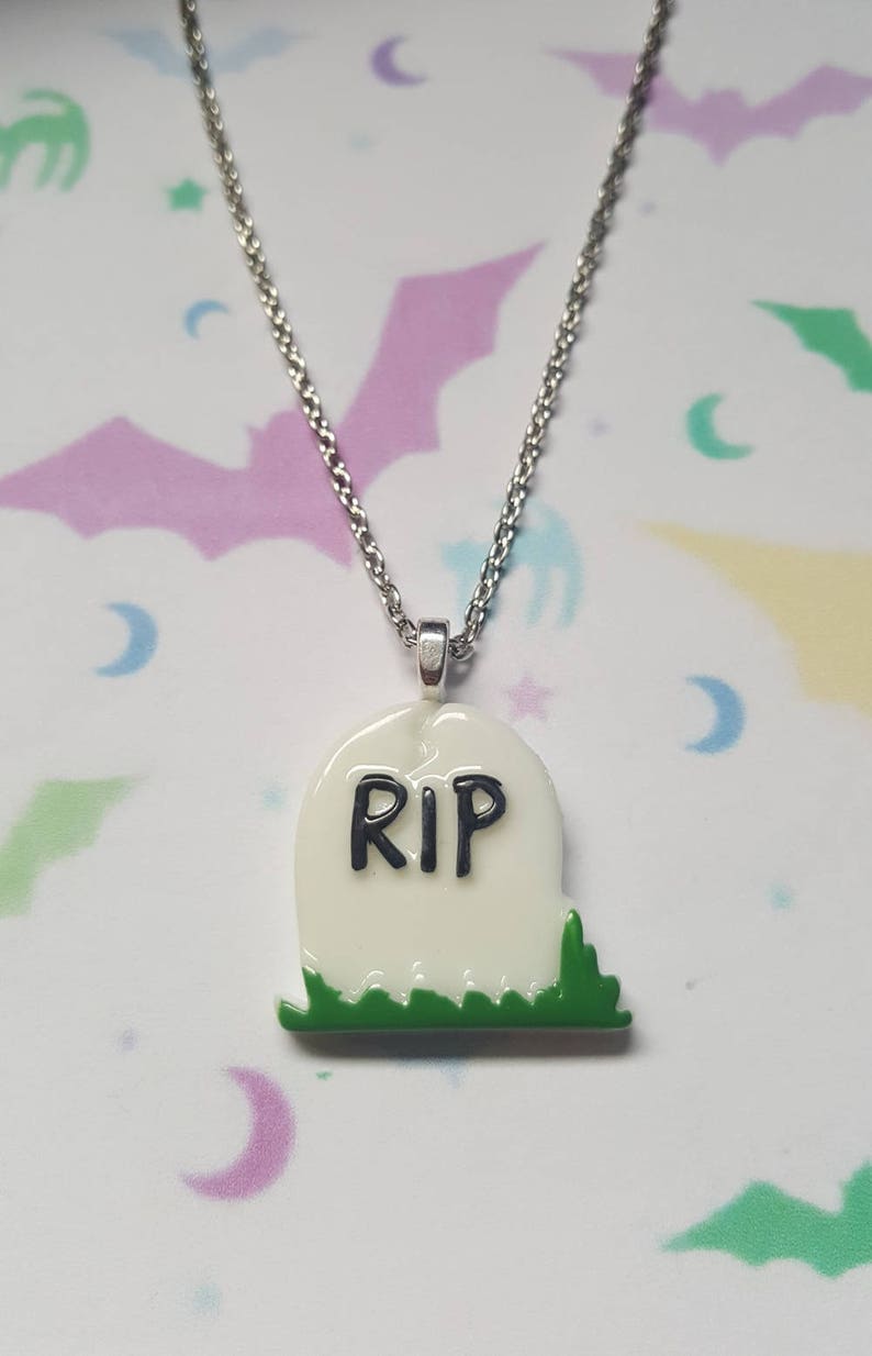 Resin RIP Tombstone Neckace Tombstone Necklace Pendant - Etsy