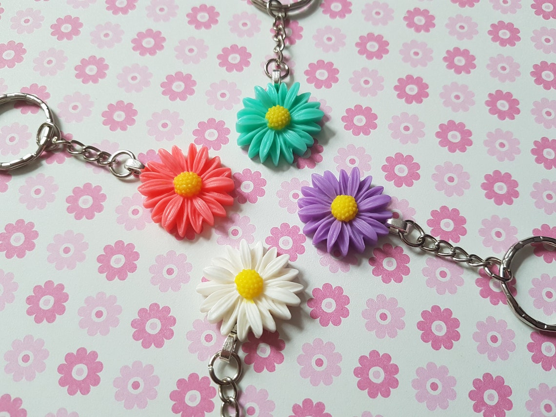 Daisy Keyring Flower Keying Daisy Flower Keyring Daisy Bag - Etsy