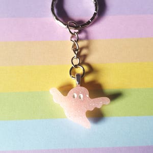 Glitter Ghost Keyring, Ghost Keyring, Ghost Pendant, Halloween Keyring ...