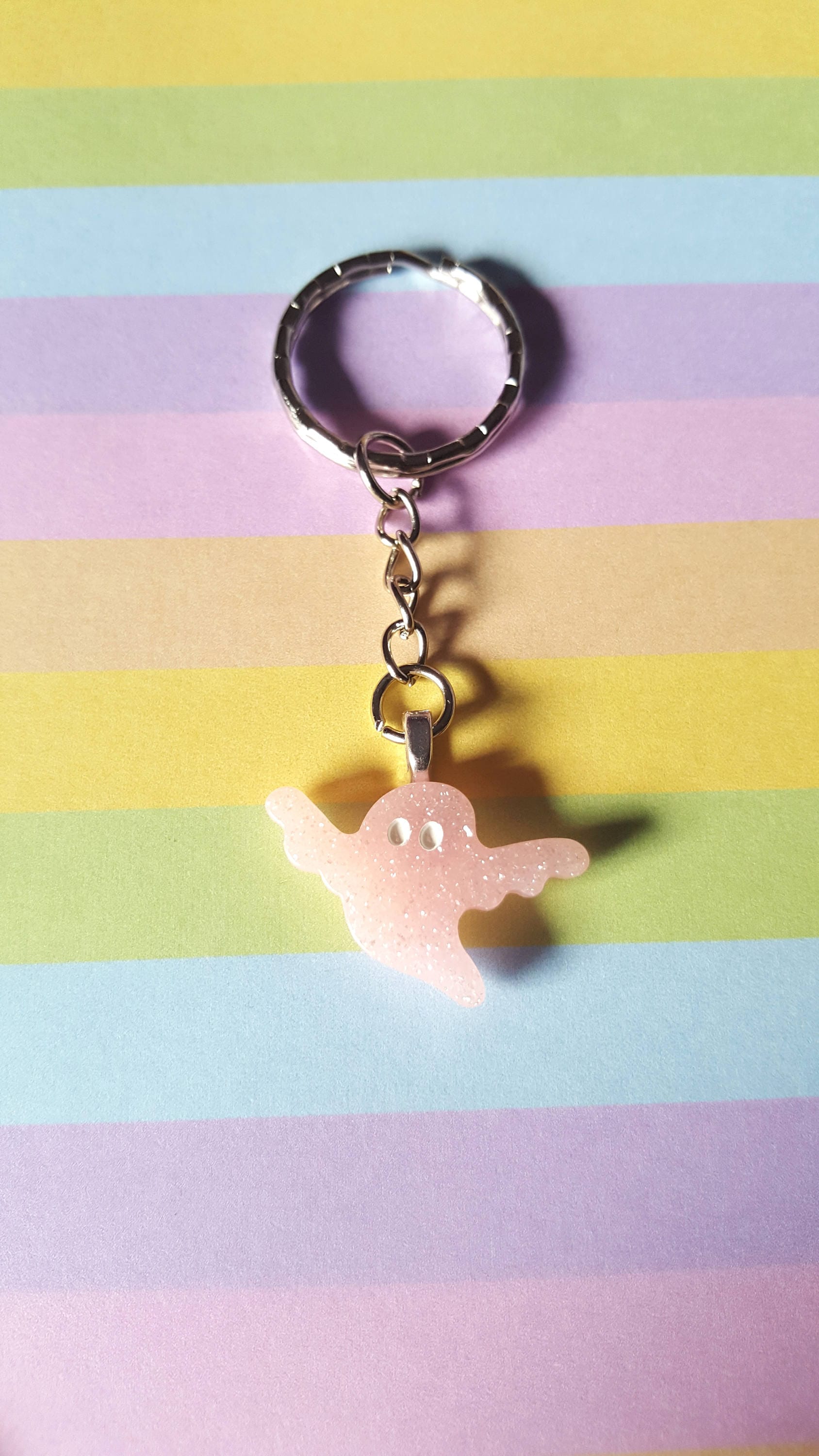 Glitter ghost keyring Ghost keyring Ghost pendant Halloween | Etsy