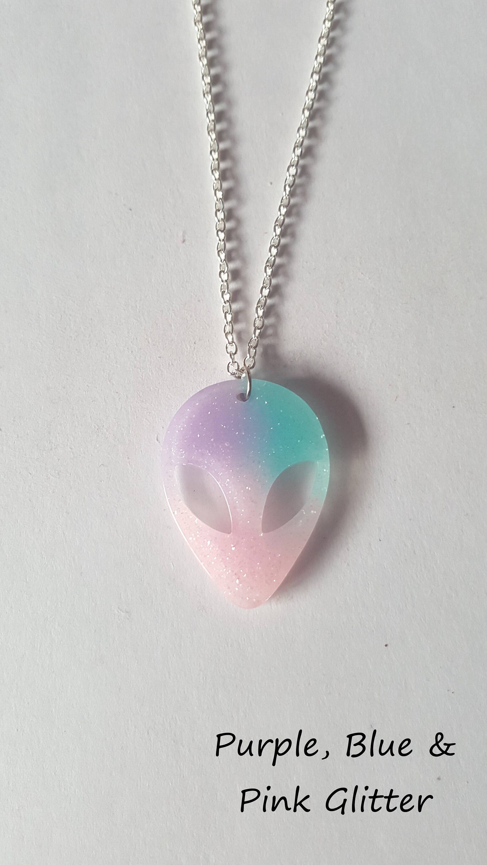 Glitter Alien Necklace, Alien Necklace, Alien Pendant, Pendant Necklace ...