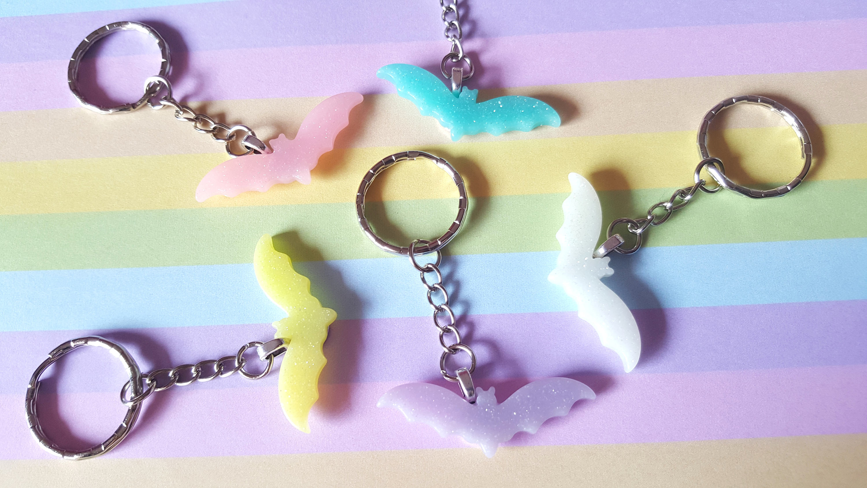 Glitter Bat Keyring Bat Keyring Bat Pendant Halloween - Etsy