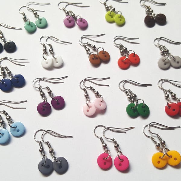 Button Earrings - Etsy