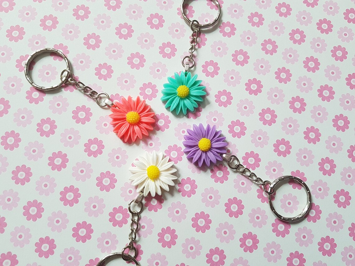 Daisy Keyring Flower Keying Daisy Flower Keyring Daisy Bag - Etsy