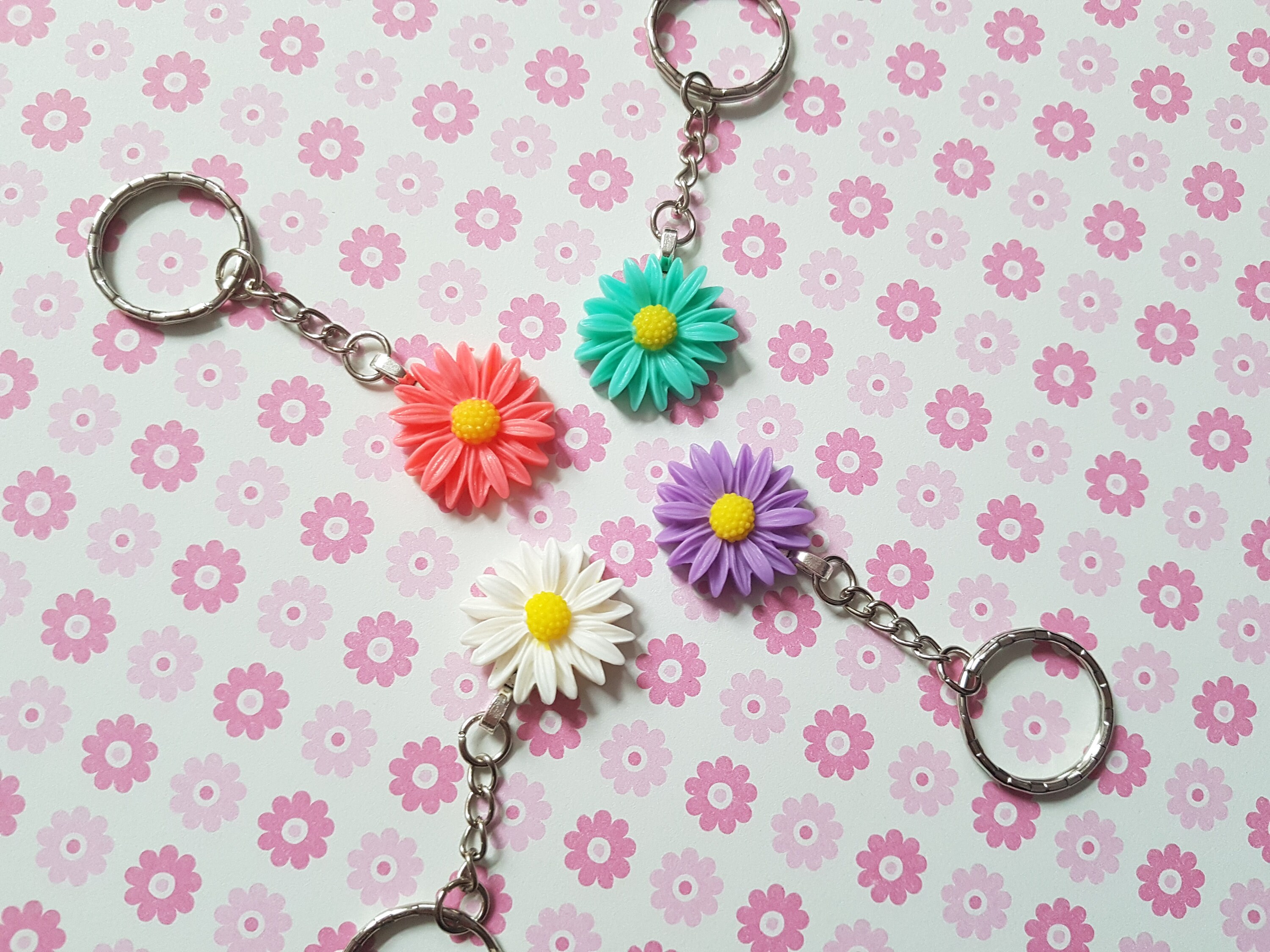 Daisy Keyring Flower Keying Daisy Flower Keyring Daisy Bag - Etsy