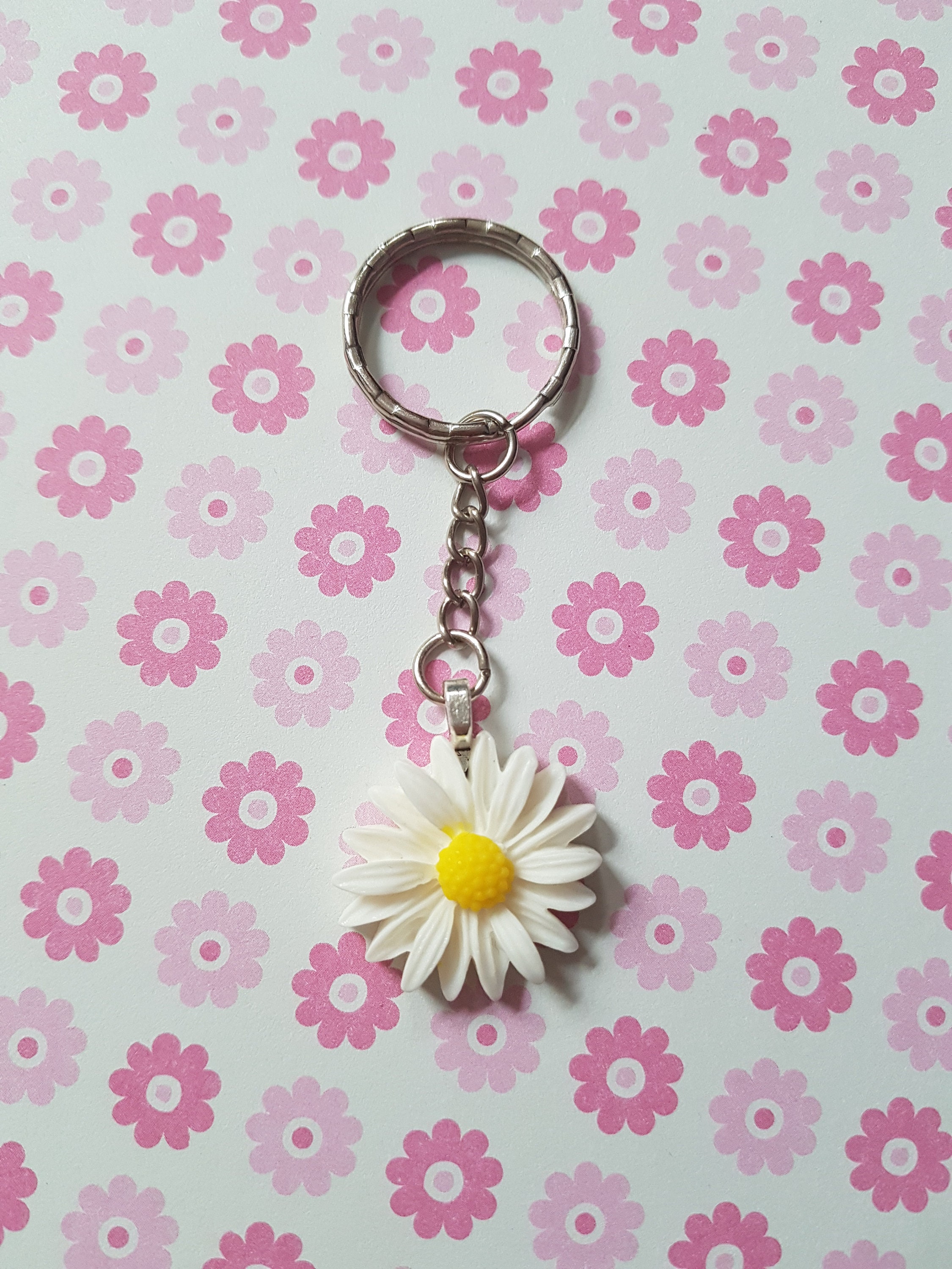 Daisy Keyring Flower Keying Daisy Flower Keyring Daisy Bag - Etsy