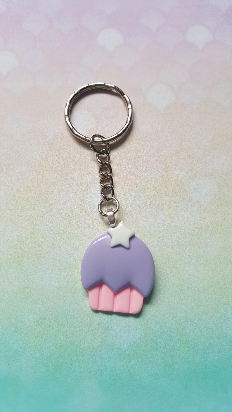 Pastel cupcake keyring Cupcake keyring Cupcake bag charm | Etsy