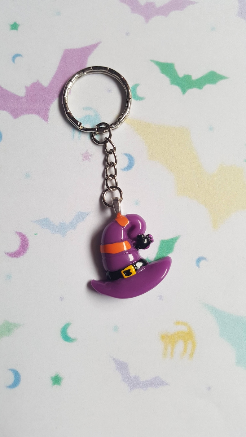 Witch Hat Keyring Witch Keyring Halloween Keyring Witch | Etsy