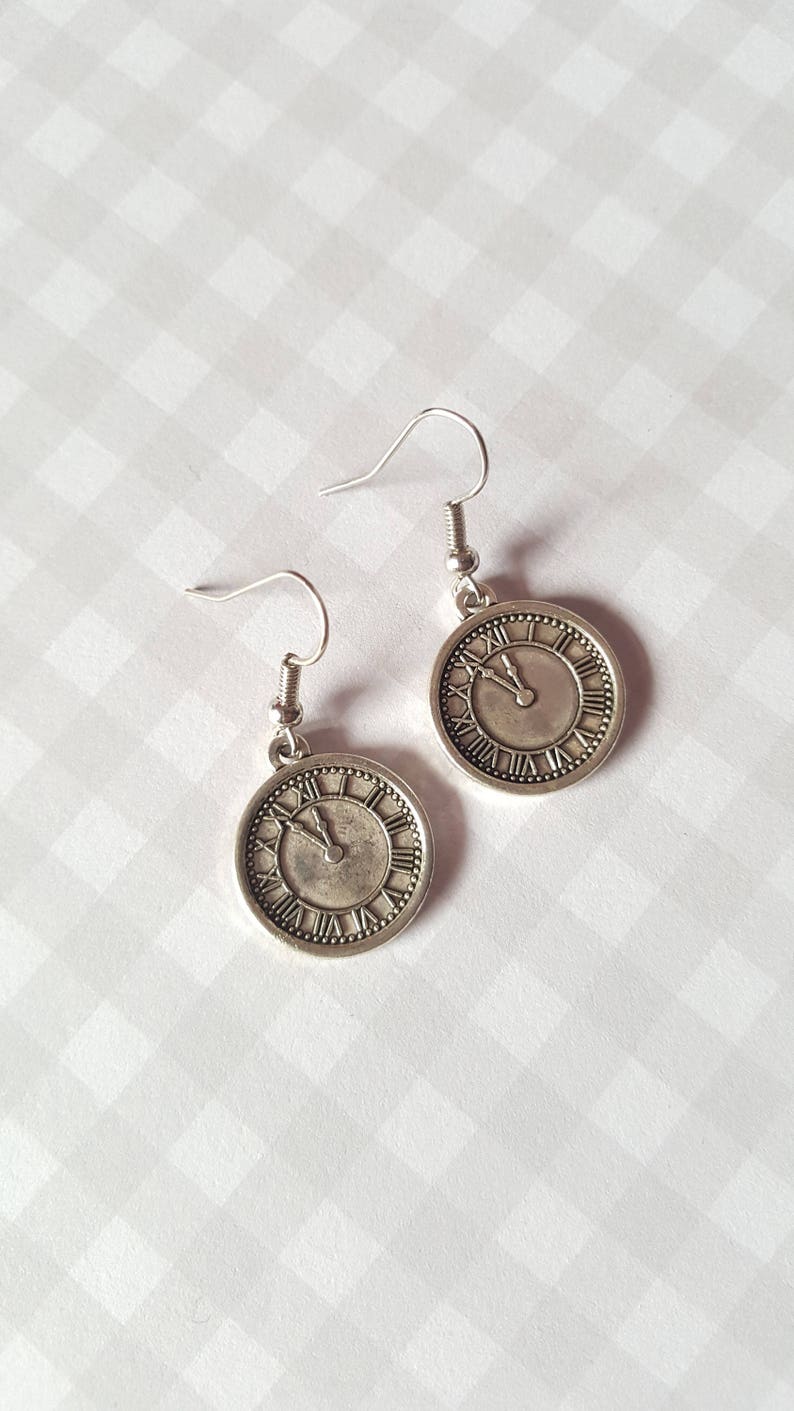 Clock Earrings Vintage Clock Earrings Dangle Earrings - Etsy