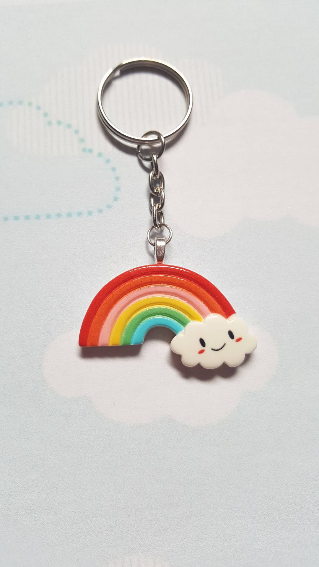 Rainbow Keyring, Rainbow Bag Charm, Rainbow Cloud Keyring, Rainbow ...