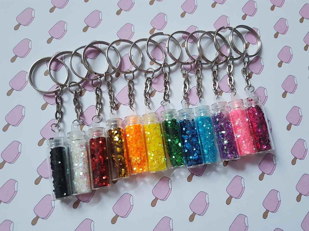 Glitter Bottle Keyring, Glitter Vial Keyring, Glitter Keyring, Glitter ...