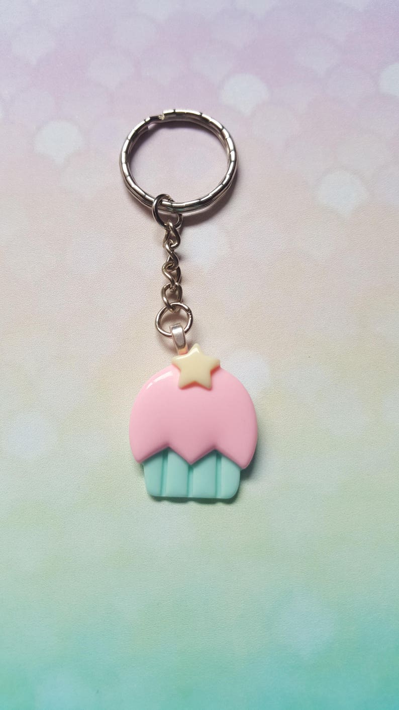 Pastel cupcake keyring Cupcake keyring Cupcake bag charm | Etsy