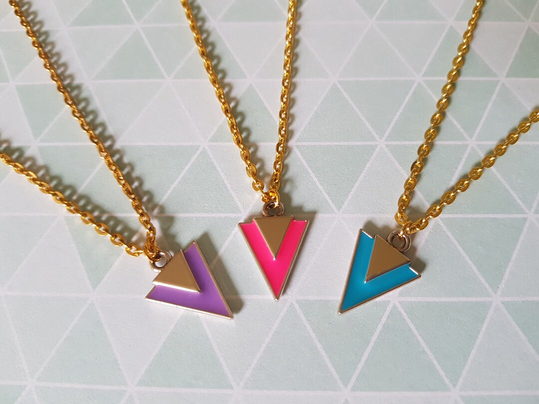 Triangle Necklace, Triangle Pendant, Geometric Necklace, Geometric ...
