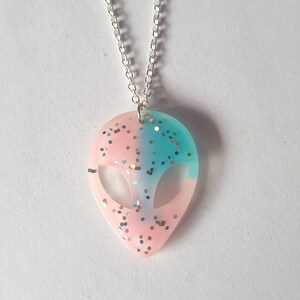 Glitter Alien Necklace, Alien Necklace, Alien Pendant, Pendant Necklace ...